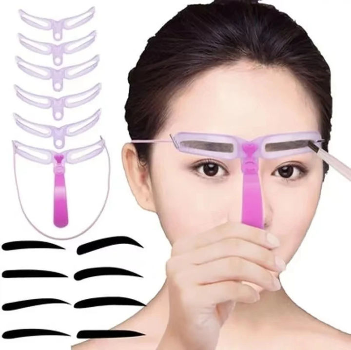 8 in 1 Reusable Eyebrows Shaper & Defining Stencils Kit Grooming Eye ...