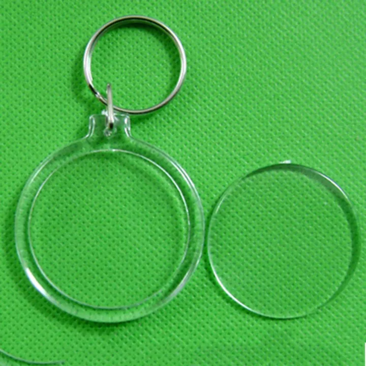 Acrylic Insert Photo Picture Frame Keyrings Keychain DIY Split Ring Key ...