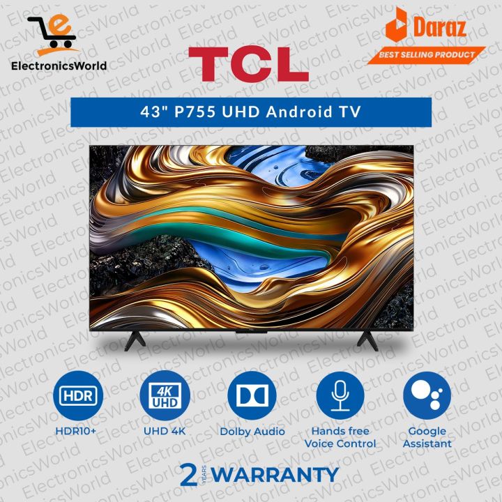 TCL LED | Model 43" P755 UHD Android TV | 43 Inch | 4k UHD | Google ...