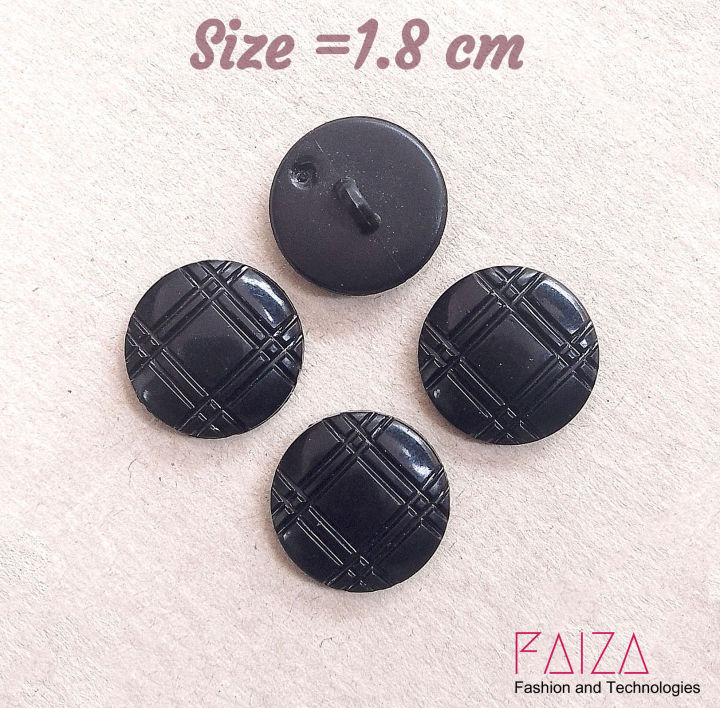 4-Pieces Fancy Decorative Black Buttons | Fancy Buttons for Men/Women ...