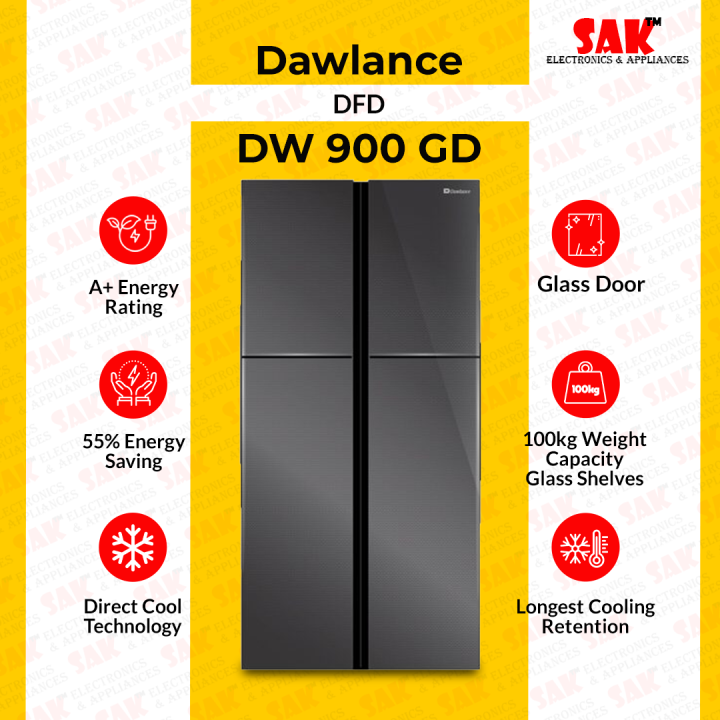 Dawlance Refrigerator DFD 900 Glass Door Inverter (4 Door )/ 24 Cubic ...