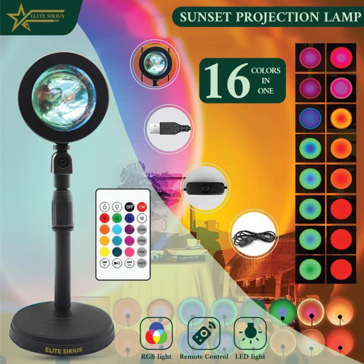 Sunset Projector Lamp, 16 Color RGB Sunset Lamp, Sunset Table Lamp ...