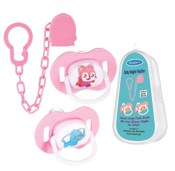 Baby Pacifier Set Silicone Nipples Chain Combination Baby Sleeping ...