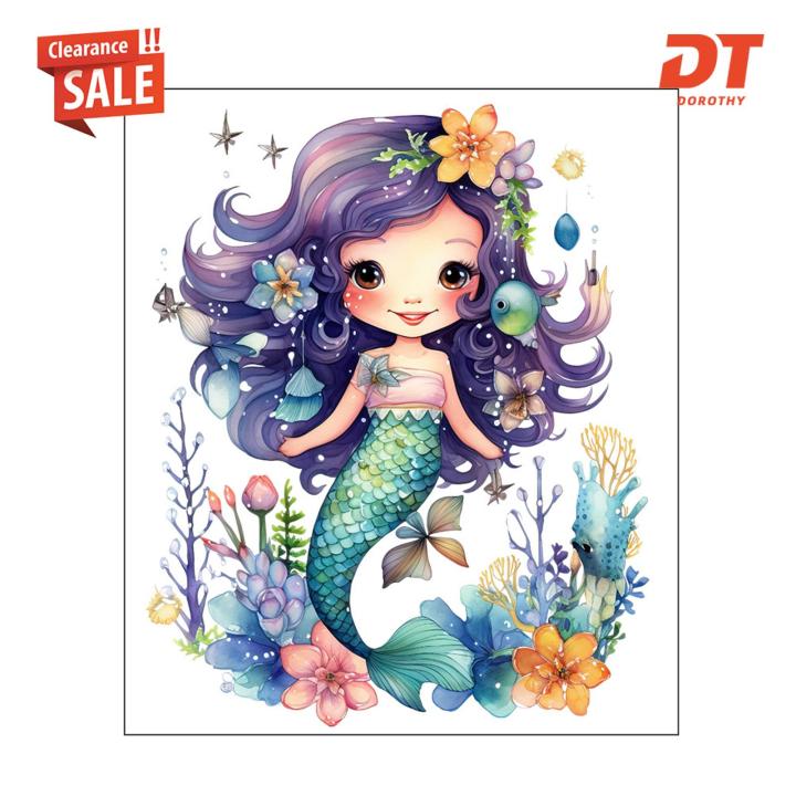 DT(Clearance price) Mermaid Toilet Sticker Magical Mermaid Wall ...