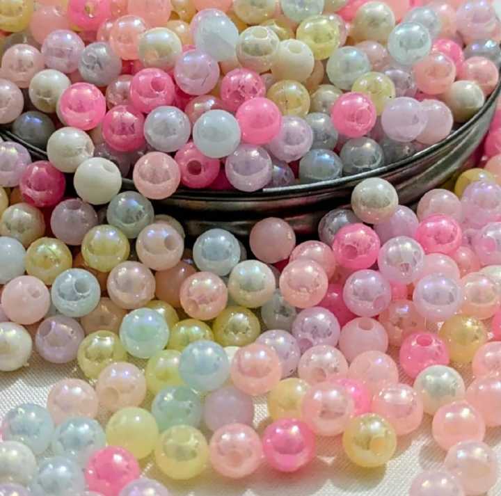 Premium Acrylic Beads 100/200/500pcs Multi-Color for DIY Jewelry ...