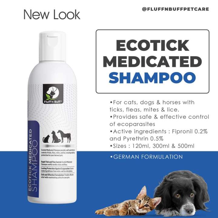 Ecotick Medicated Shampoo - Fluff'n Buff Petcare Products - 120 & 300 ...