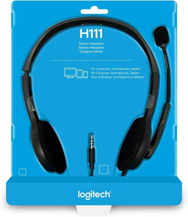 Logitech H111 Stereo Headset with Noise-Cancelling Mic — 3.5mm Jack ...