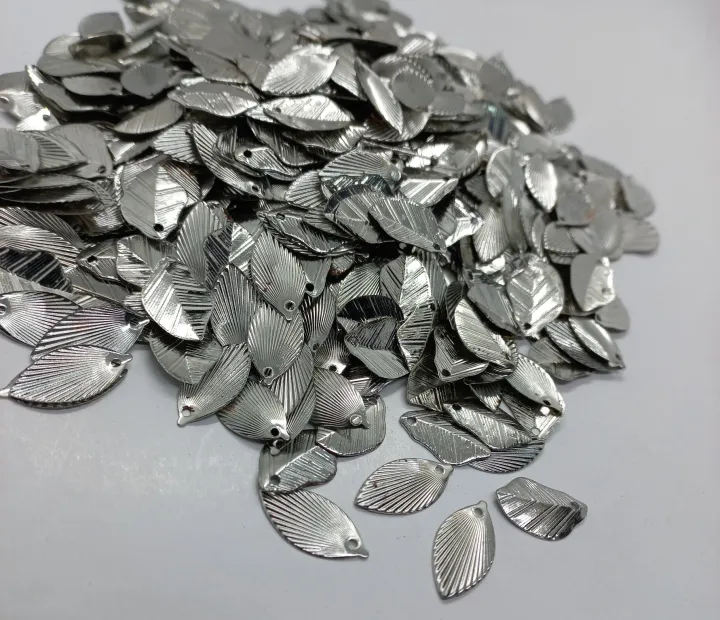 Pack of 24pcs, Silver Shinning Leaf Shape Charms, DIY Customize ...