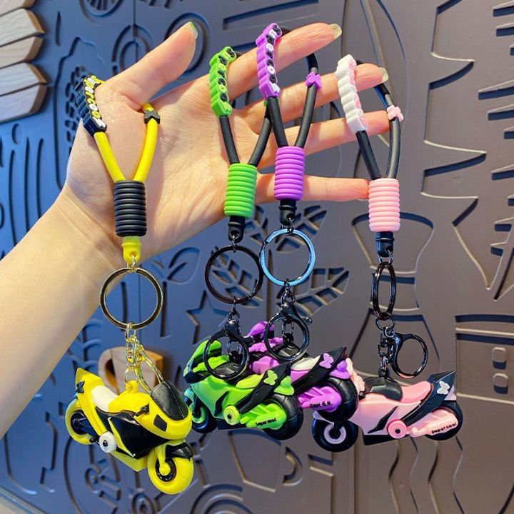 2025 new stylish cool motorcycle keychain for boys' backpacks, small ...