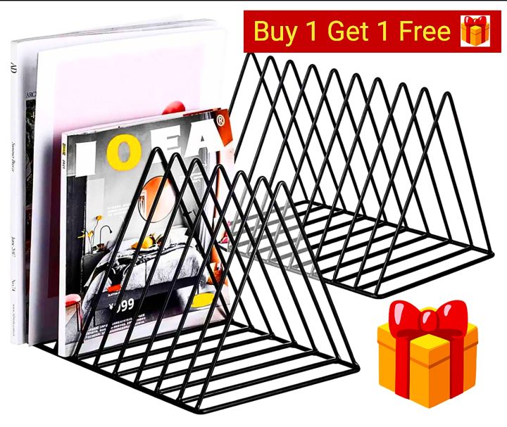 Buy 1 Get 1 Free File Holder Desk Organizer Triangle Mate color / Wire ...