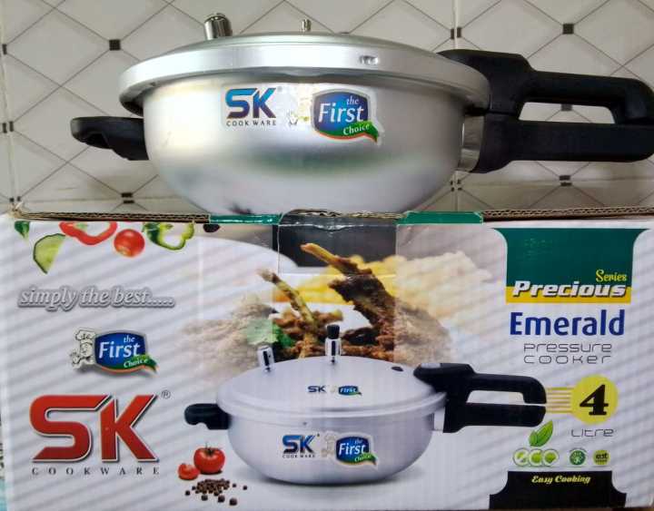 Pressure Cooker | SK 4 Liter Emerald Aluminum Pressure Cooker & Karahi ...