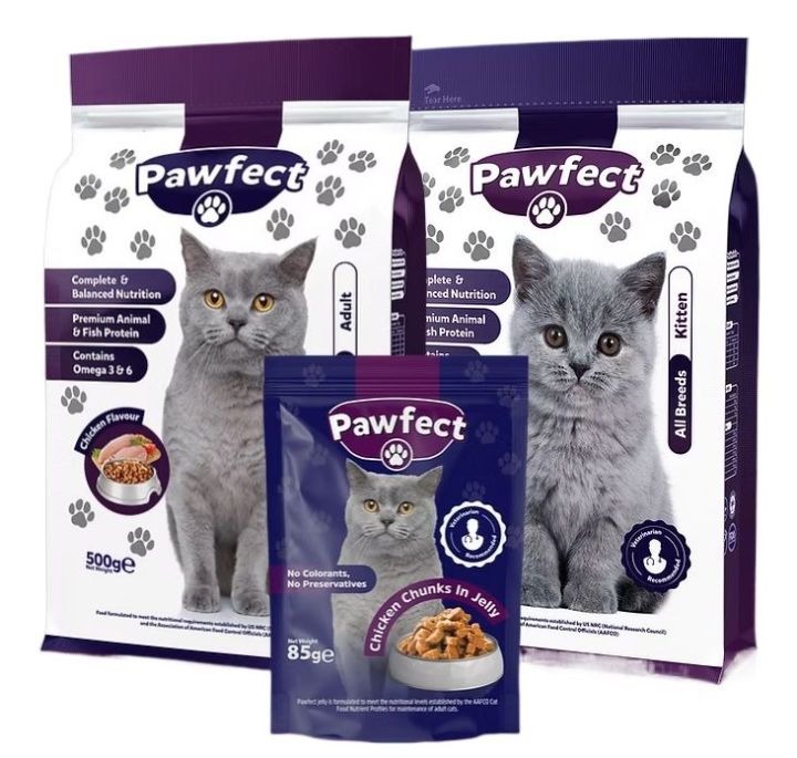 Pawfect Cat Food – Chicken Flavour | Kitten & Adult Formula | Complete ...