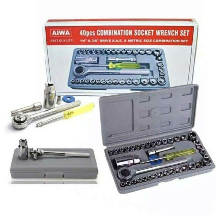Original Aiwa 40 Piece Toolkit Tool kit Combination Socket Ratchet Wrench Set Tool Kit Toolkit ...