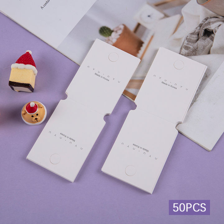 50pcs Fold Over Hang Tags Cardboard Package White Craft Hang Tag Card ...
