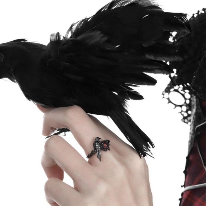 Fashion Love and Deepspace Black Raven Ring Adjustable Jewelry Sylus ...