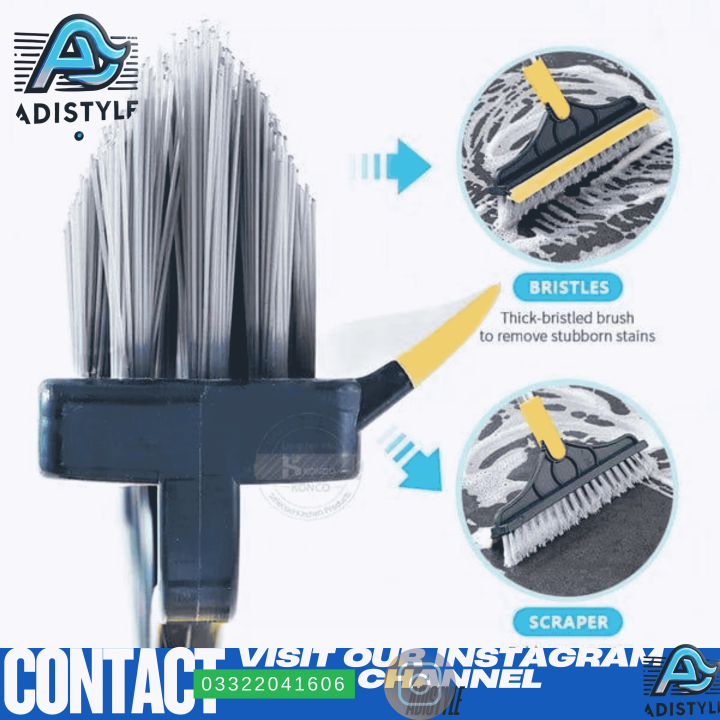 AdiStyle 2-in-1 Cleaning Tool – Multipurpose Floor Brush with Wiper ...