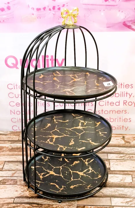 3-Tier Ceramic Platter Serving Stand | Daraz.pk