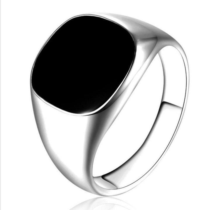 Solid Stainless Steel Band Biker Men Signet Ring Finger | Daraz.pk