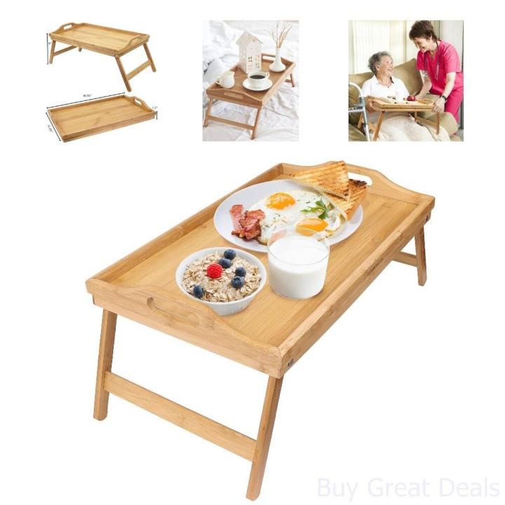M.sale Legs Bamboo Food Dinner Wood Breakfast Bed Tray Lap Desk Serving ...