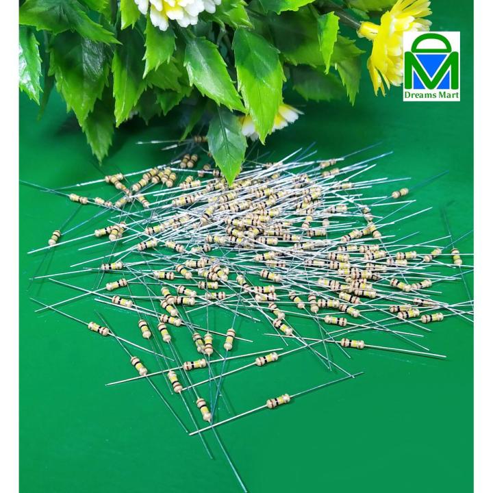 DreamsMart Pack of 50pcs 47Ω / 100Ω / 220Ω / 470Ω / 1KΩ / 4.7KΩ / 10KΩ ...