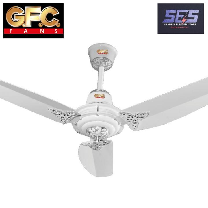 GFC Fans Ceiling fan 56 inches pure copper wire / winding Deluxe series white silver model ...