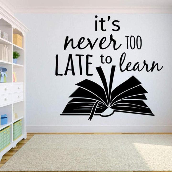 SIZE: 2 X 2 Feet - Its Never Too Late To Learn Study Books Motivational ...