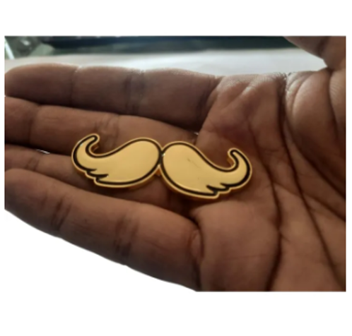 Mustache Much Gold Emblem Metal For Car and Bikes 1pc Size 2 inch ...