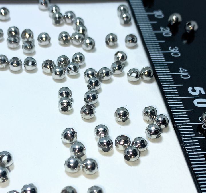Pack of 100Pcs, Metal Round Silver ball Beads/Spacer/Filler, about 4mm ...