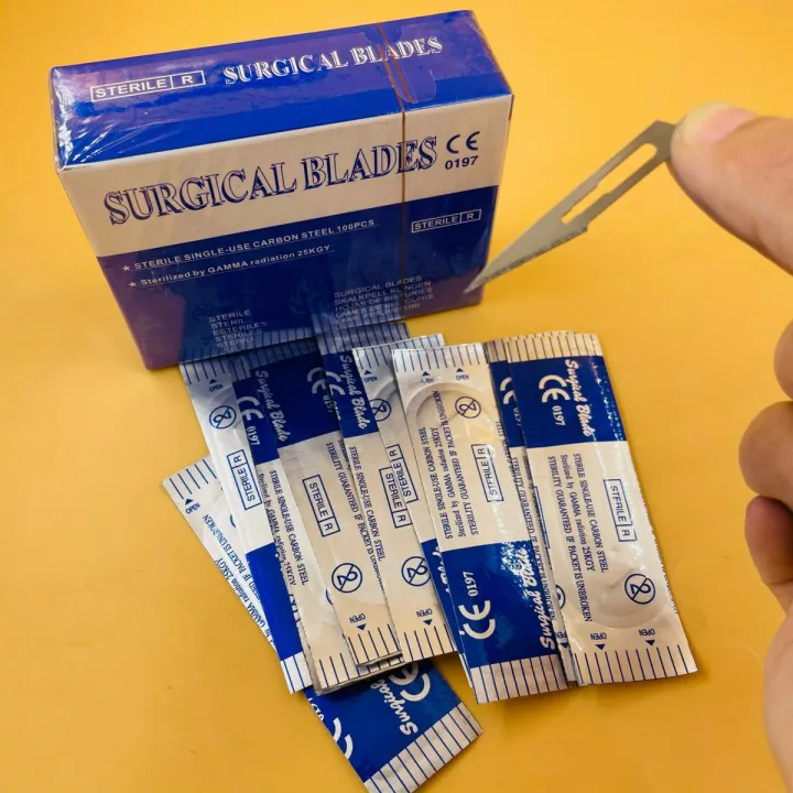 Premium 100 Pieces Scalpel Handle Blades Number 11, Stainless Steel ...