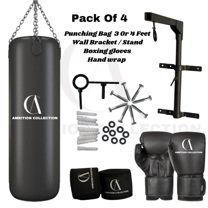 Ambition Collection Complete Boxing Kit Set | 3ft & 4ft Punching Bag ...