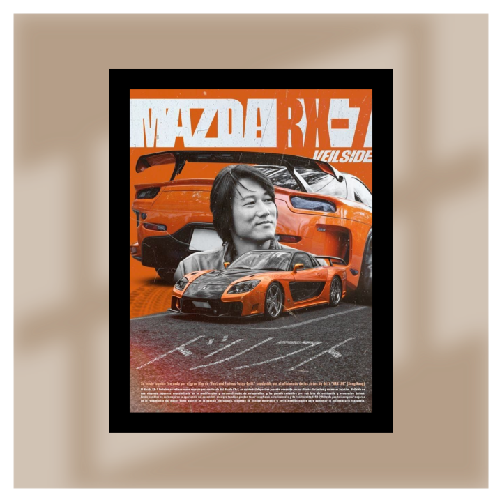 Mazda RX7 Veilside Tokyo Drift Portrait – Premium Wall Art Poster ...