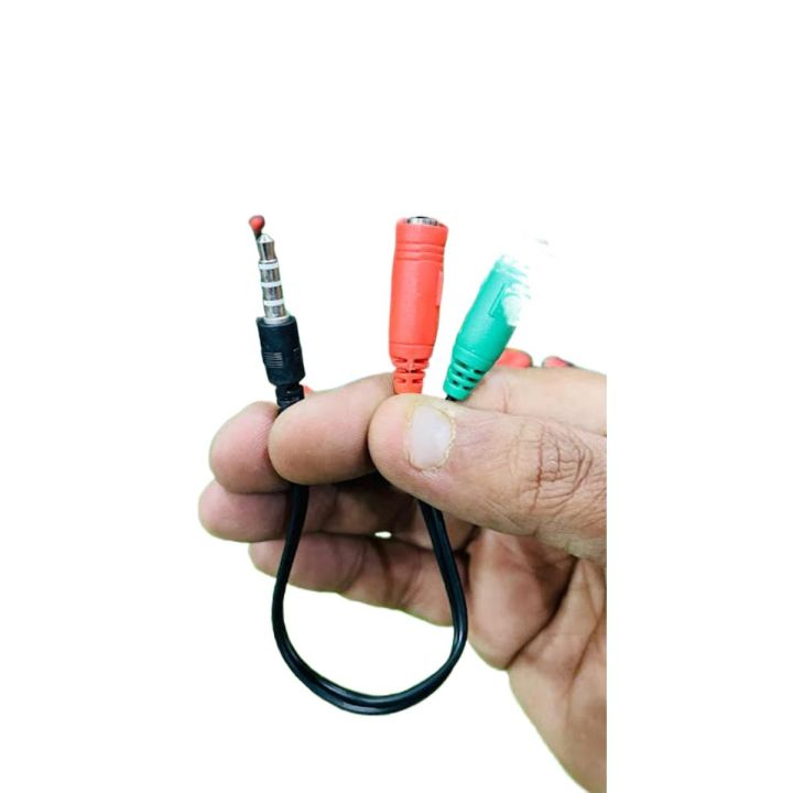 Two Pin Headphone Earphone Audio Splitter Mic And Speaker Divider Cable ...