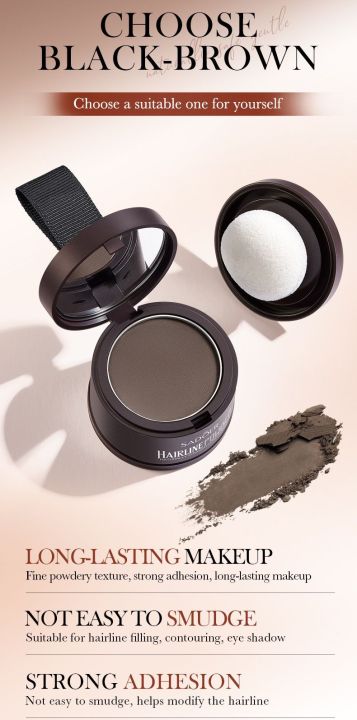 Waterproof hair line powder 4g roots touch up for Grey & thin hairs to ...