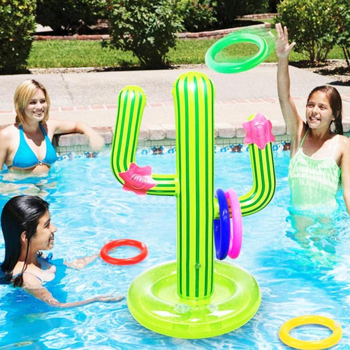 Inflatable Cactus Ring Toss Game Set For Outdoor Swimming Pool Party ...