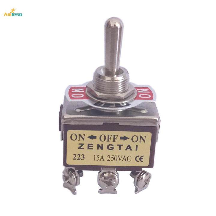 2X Toggle Switch, DPDT On/Off/On 3 Position 6 Pins Momentary, AC 250V ...
