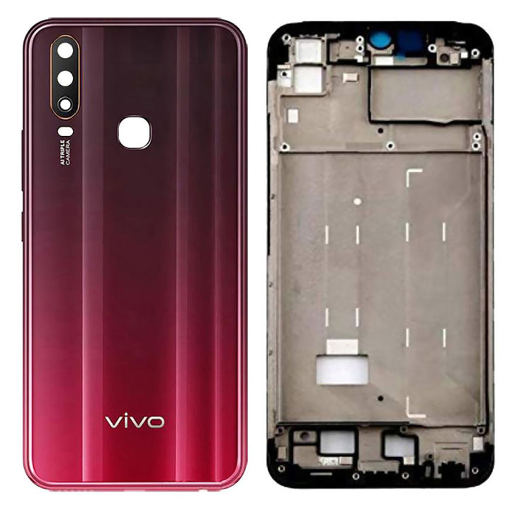 Vivo Y12 Middle Frame Housing with Power Volume Buttons & Camera Lens ...