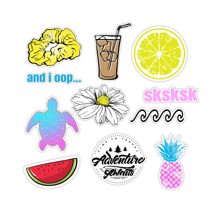 11 Pack - Cute Vsco Stickers Pack Aesthetic Stickers for Hydro water ...