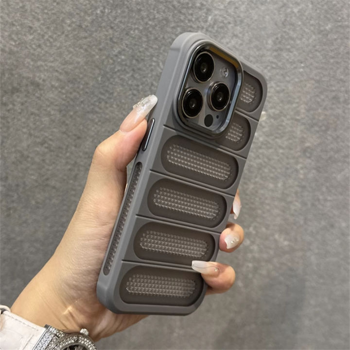 HOT Luxury Heat Dissipation Breathable Hole Case For iPhone 16 15 14 11 ...