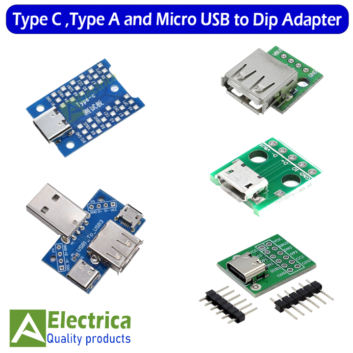 USB Male Connector / MINI MICRO USB to DIP Adapter Fe-male connector 2. ...