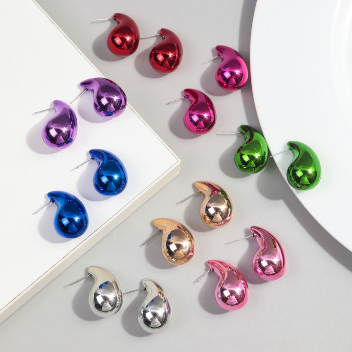 Modern Vintage Water Drop Teardrop Dangle Earrings for Women | Chunky ...