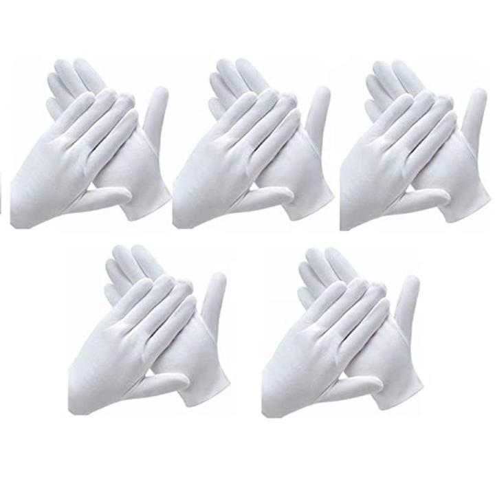 pack of 5 White Cotton Summer inner Gloves For Men and Women, Cotton ...