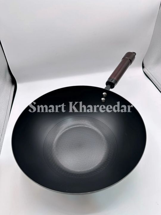 Shallow Cast-Iron Karahi - Deep Wok | Daraz.pk