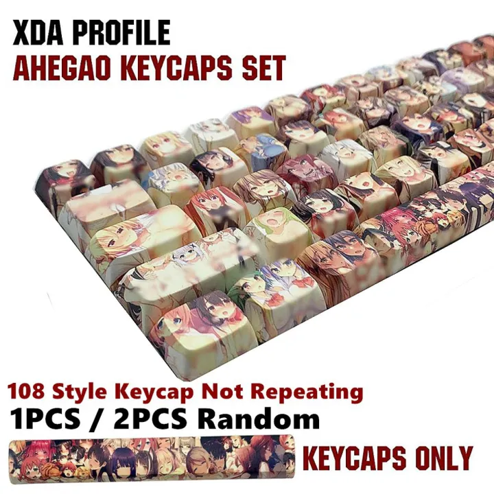XDA Profile 108 Style Key Ahegao Keycap PBT Sublimation Japanese Anime ...