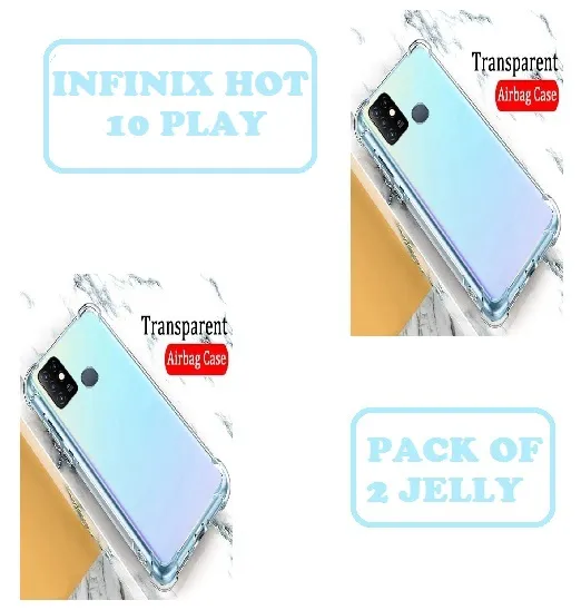 (Pack of 2) Infinix Hot 10 Play Anti Shock Corner Bumper 1.5mm Soft ...