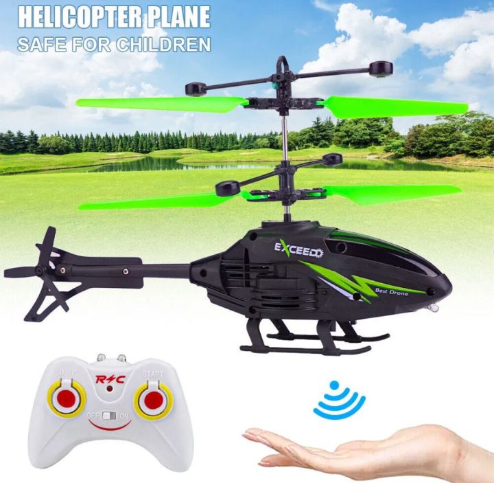 RC Helicopter with LED Lights – Remote Control Electric Airplane Toy ...