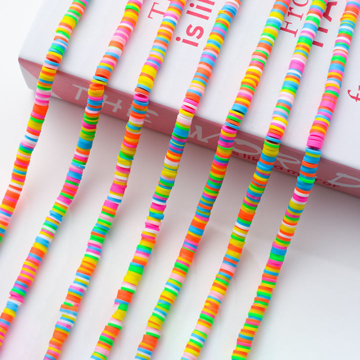 6mm/350pcs color soft pottery bead polymers clay loose interval beaded ...