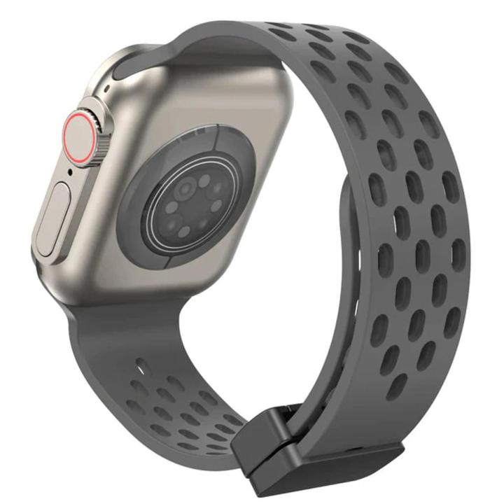 Premium New Magnetic D-Buckle Silicone Strap By Compatible For iWatch ...