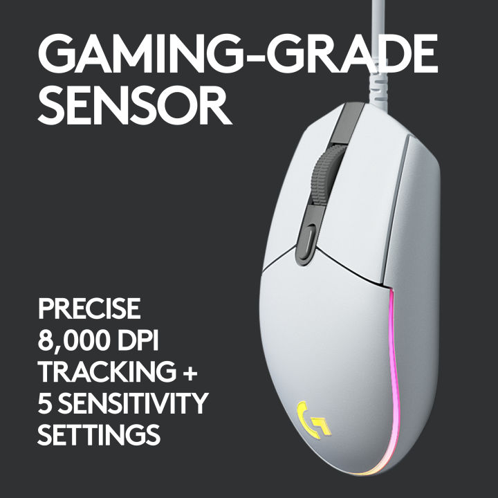 Logitech G102 LIGHTSYNC RGB 6 Button Gaming Mouse (White) | Daraz.pk