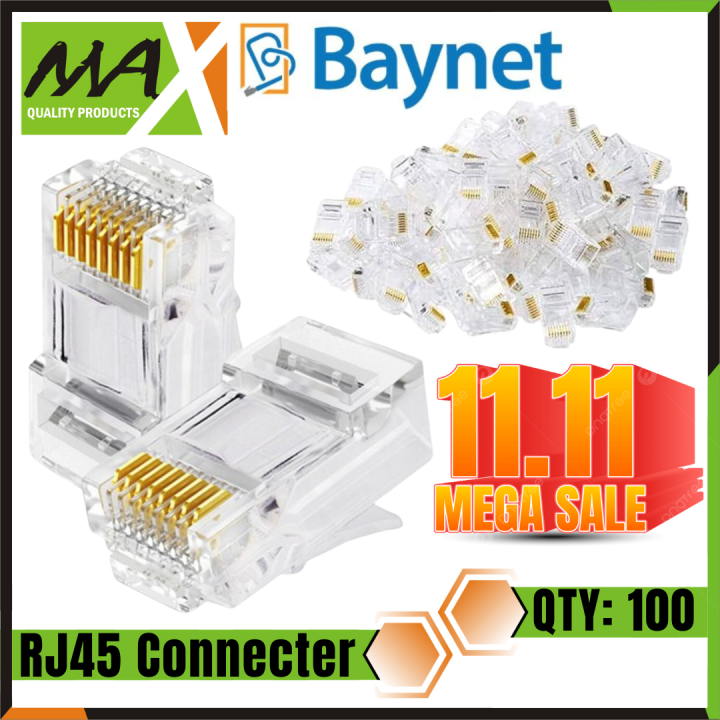 RJ45 Cat5 Baynet Connecter (100 Qty) NETWORKING CONNECTOR. | Daraz.pk