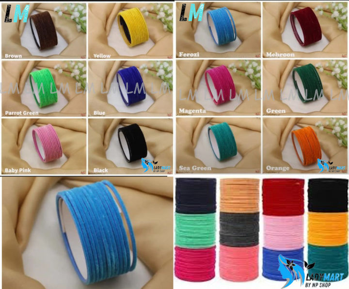 eutifull simple 24 velvet glass bangles for girls | Daraz.pk